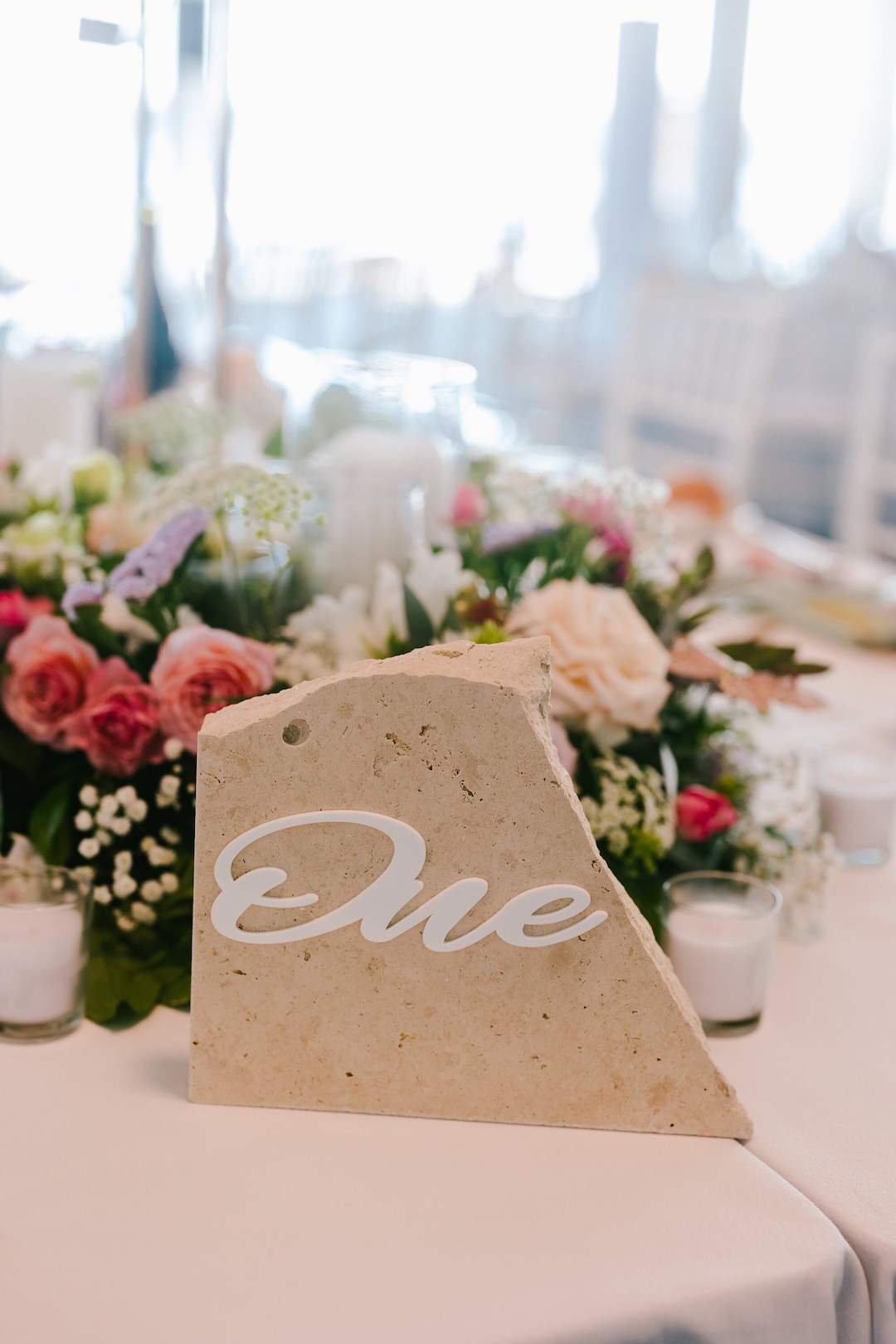 Travertine Stone Table Number Wording | Table Number Wording Only ...
