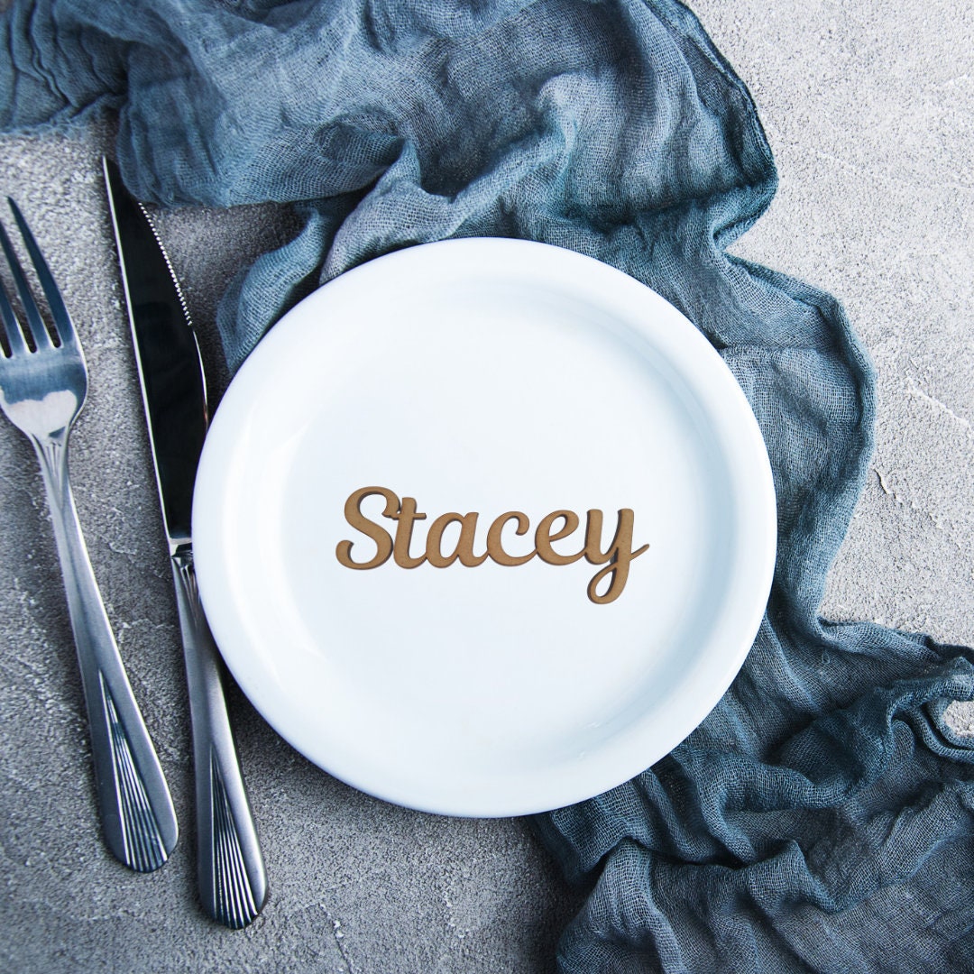 Personalised Wooden Name Place Seating Cards | Custom Made | Name Place ...