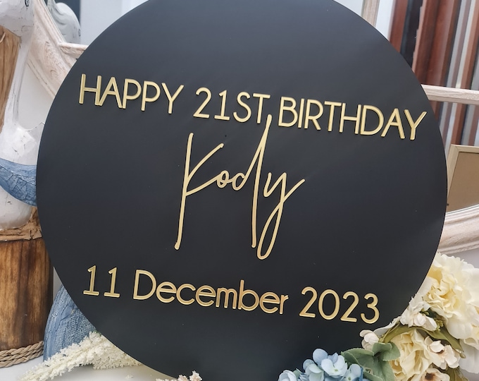 First Birthday Personalised Sign Acrylic Circle Sign Birthday Welcome ...