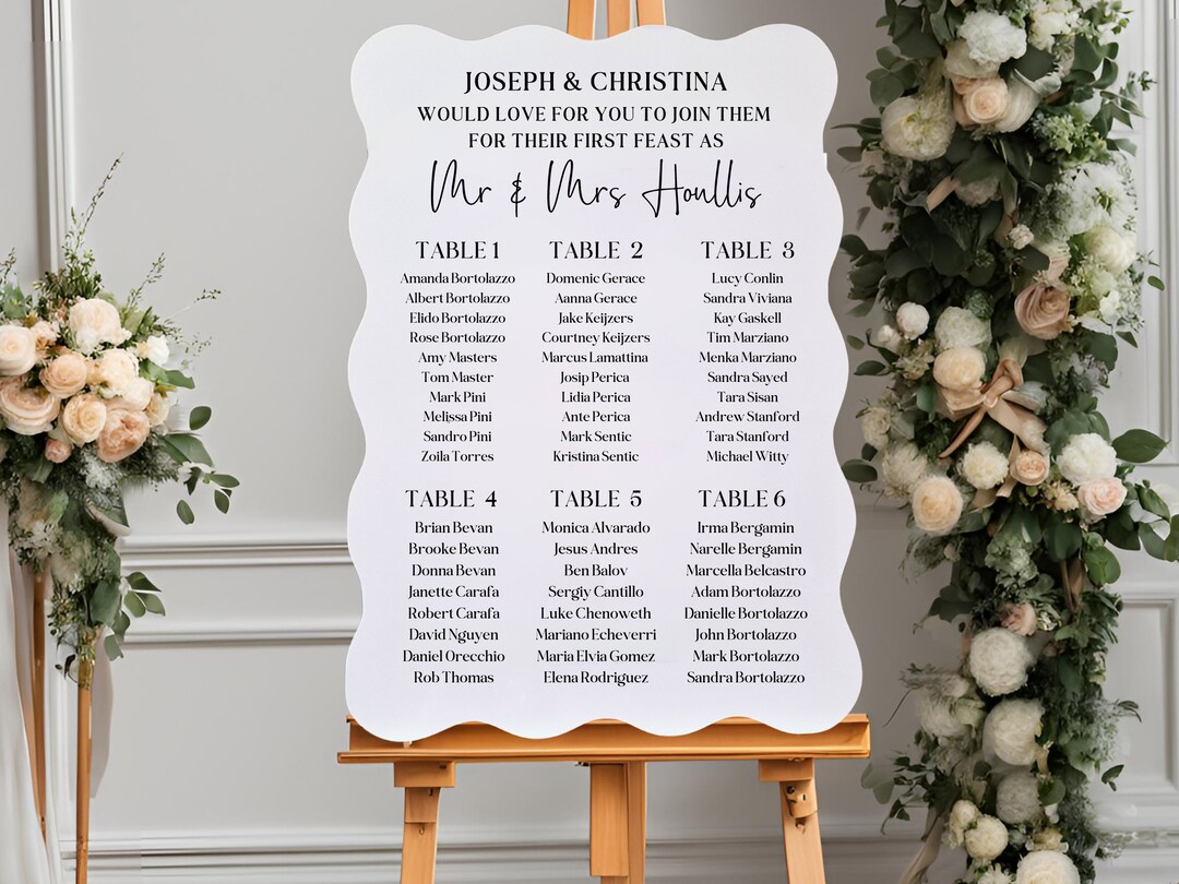 Wave Wedding Seating Chart | Acrylic Seating Chart | Seating Board ...