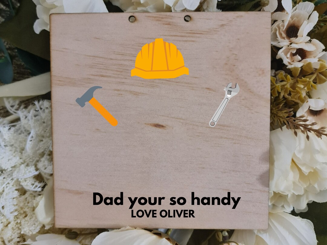 Fathers Day DYI Kids Art Plaque | Hand Print Sign | Printed Wood ...
