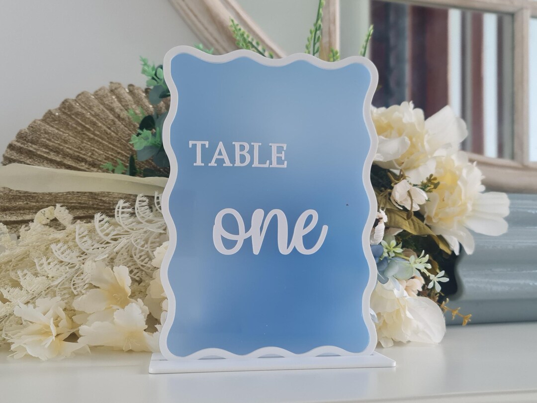 Wave A5 Table Numbers | Table Numbers | Acrylic Table Numbers | Table ...
