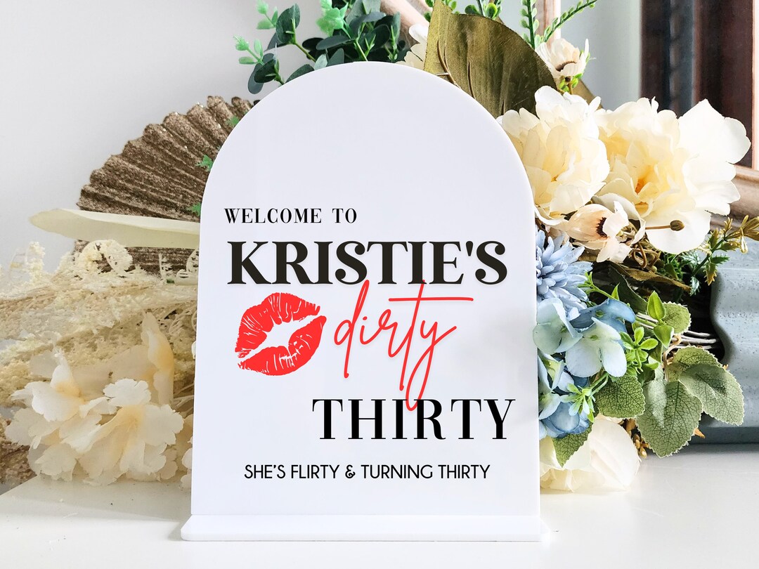 Birthday Thirty Welcome Sign With Base | 30th Birthday Party | UV ...