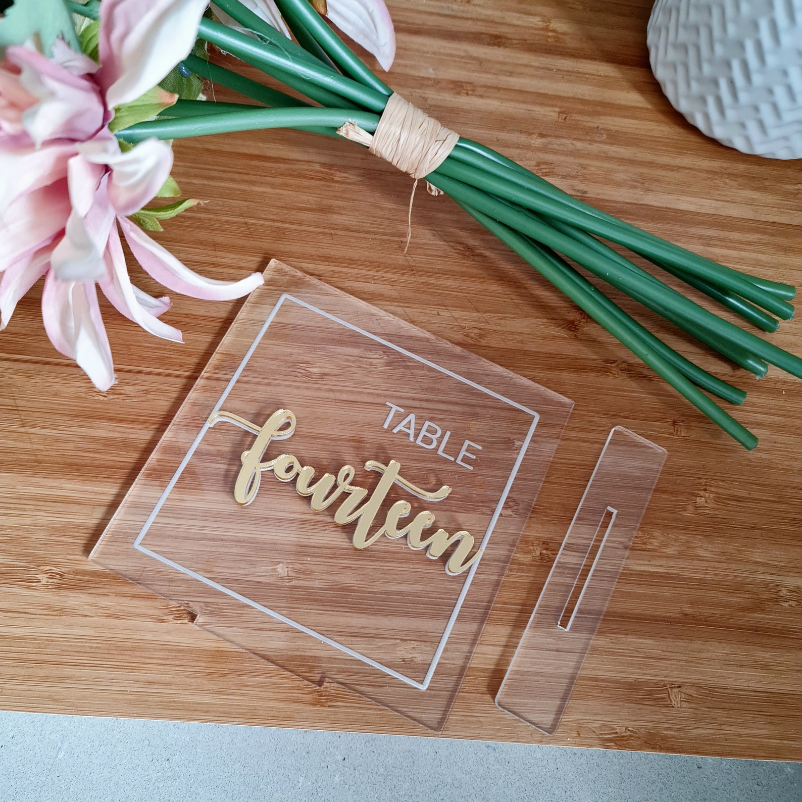 Acrylic Table Numbers With Stand | Double Layer | Wedding Decor ...
