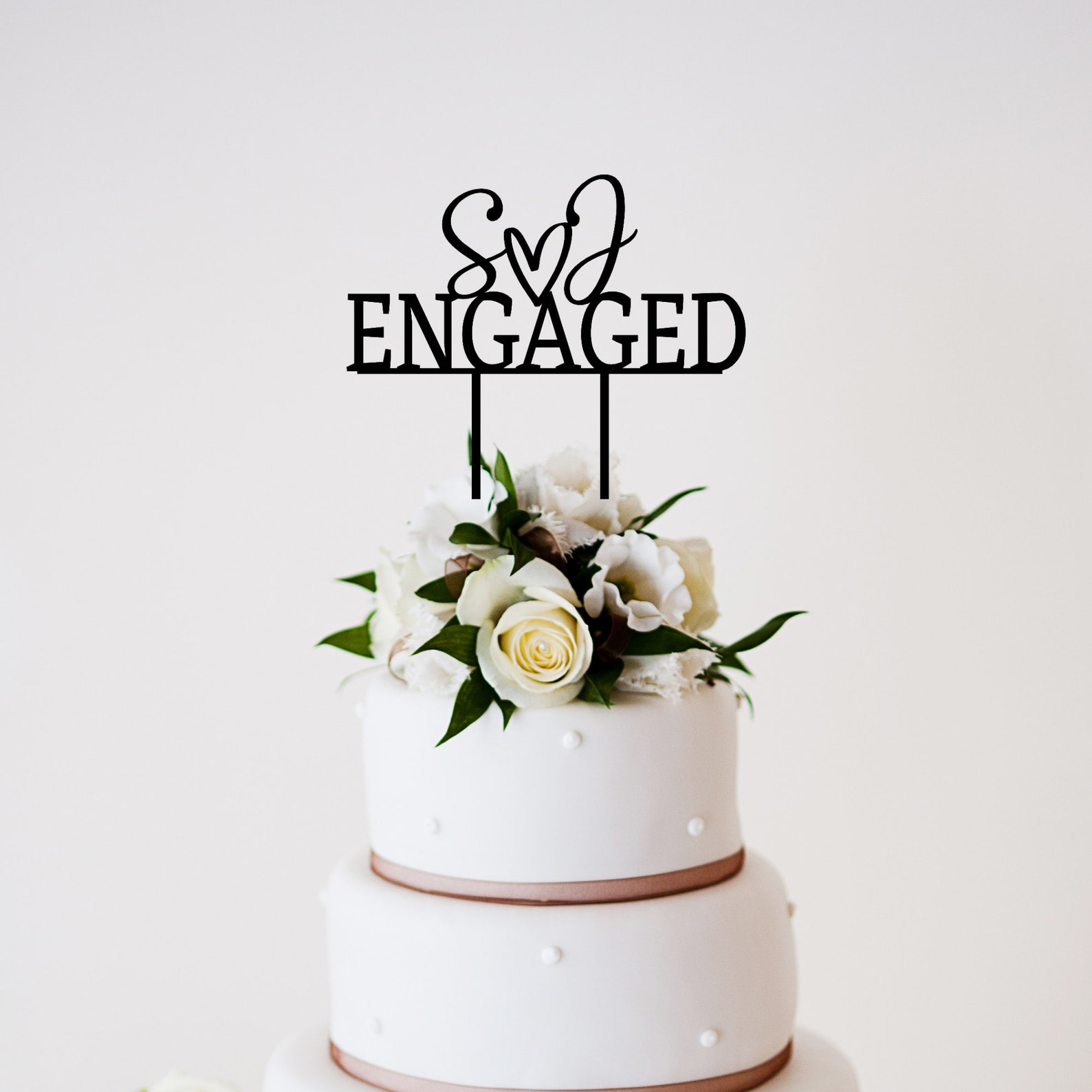 Custom Engaged Cake Toppers for Engagements Modern Wedding - Etsy