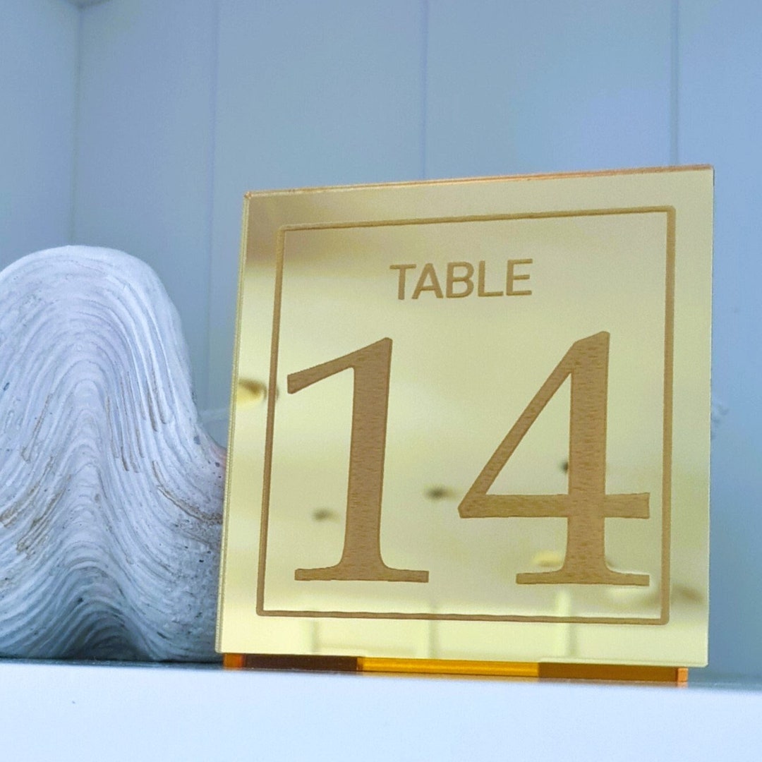 Etched Table Numbers With Stand | Acrylic Table Numbers | Table Number ...