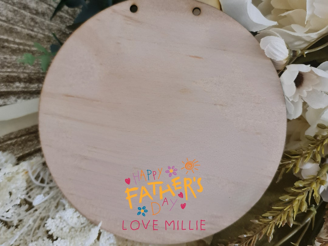 Fathers Day DYI Kids Art Plaque | Hand Print Sign | Printed Wood ...