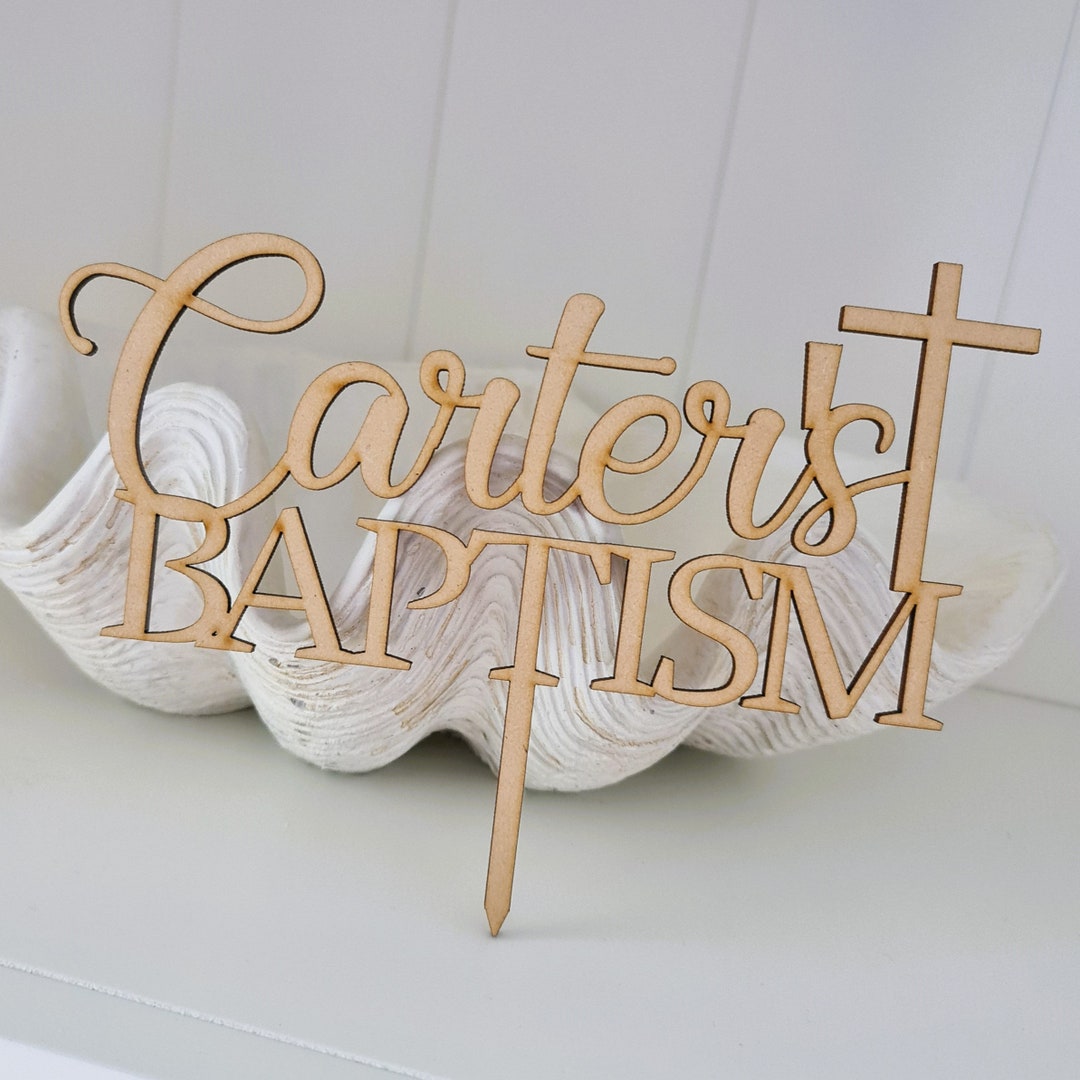 Personalised Baptism Acrylic Cake Topper | Baptism Cake Topper | FREE ...