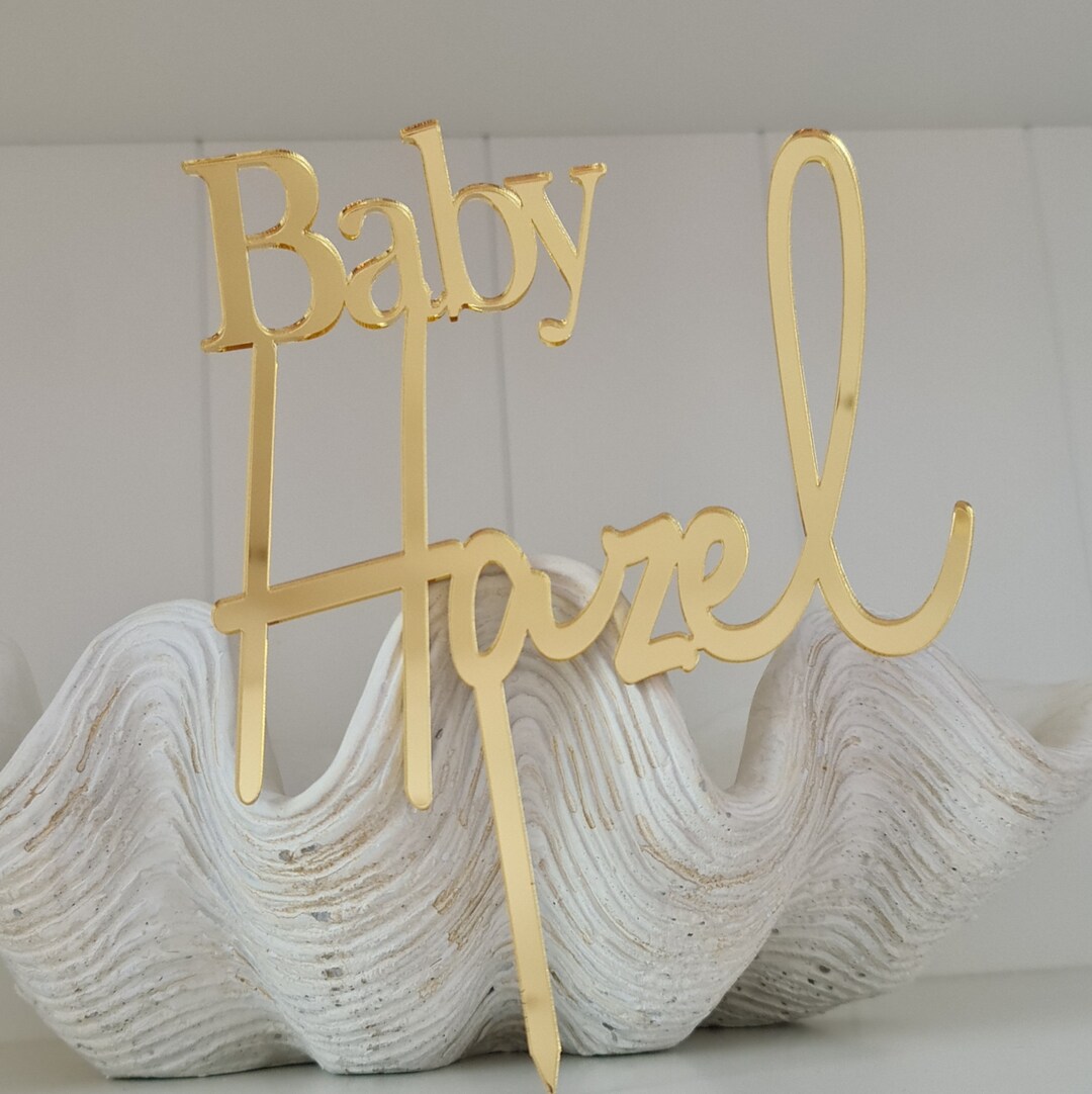 Babys Name Cake Topper | Baby Shower Cake Topper | FREE Proof Design ...