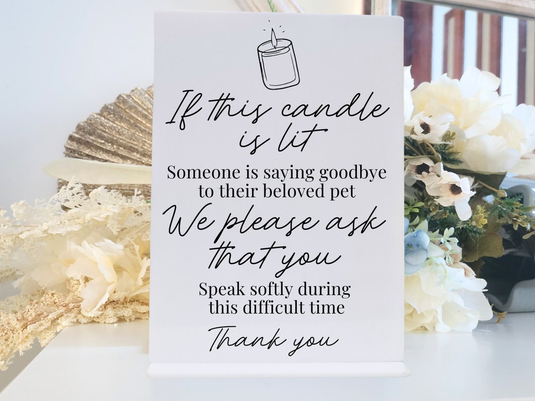 Vet Euthanasia Sign | Veterinarian Signage | Candle Burning Sign ...