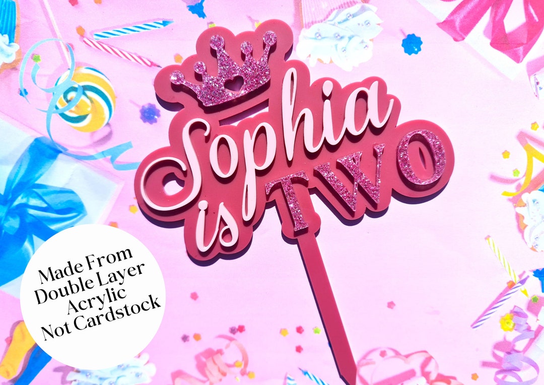 Princess Double Layer Acrylic Cake Topper | Milestone Birthday ...