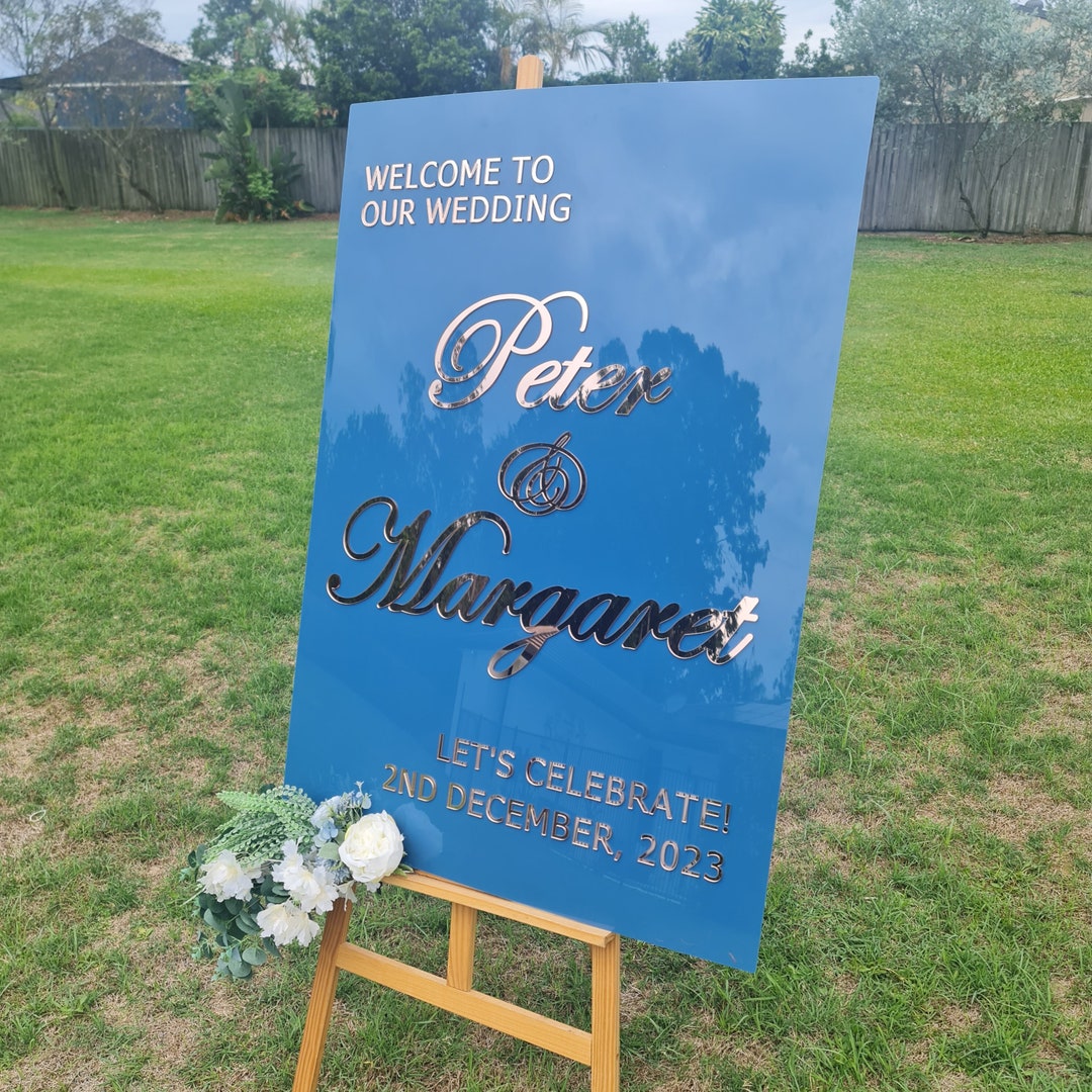 Wedding Welcome Sign Guest Signage Acrylic Welcome Sign Mr & Mrs Sign ...