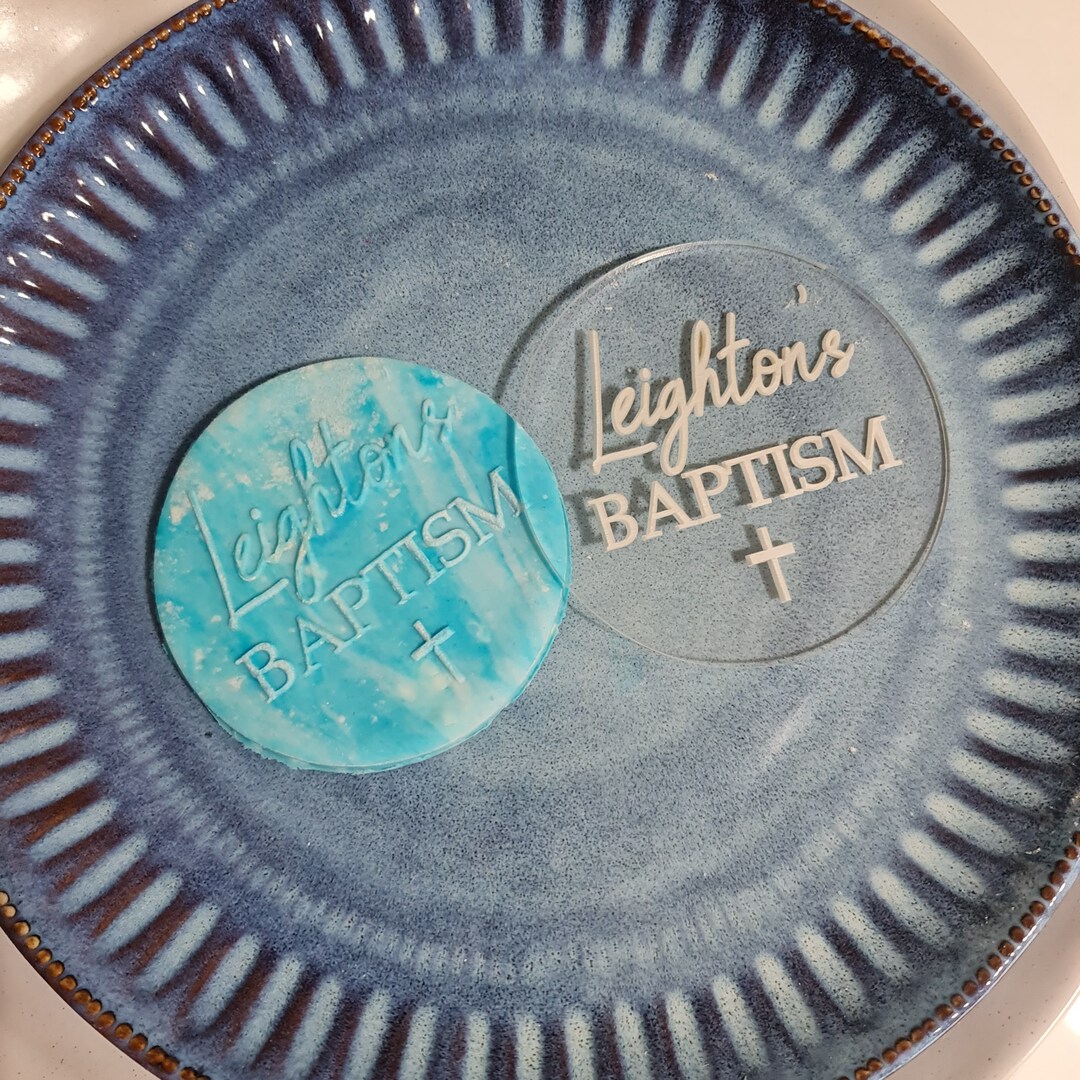Custom Made Cookie Stamp | Personalised Fondant Debosser | Baptism ...