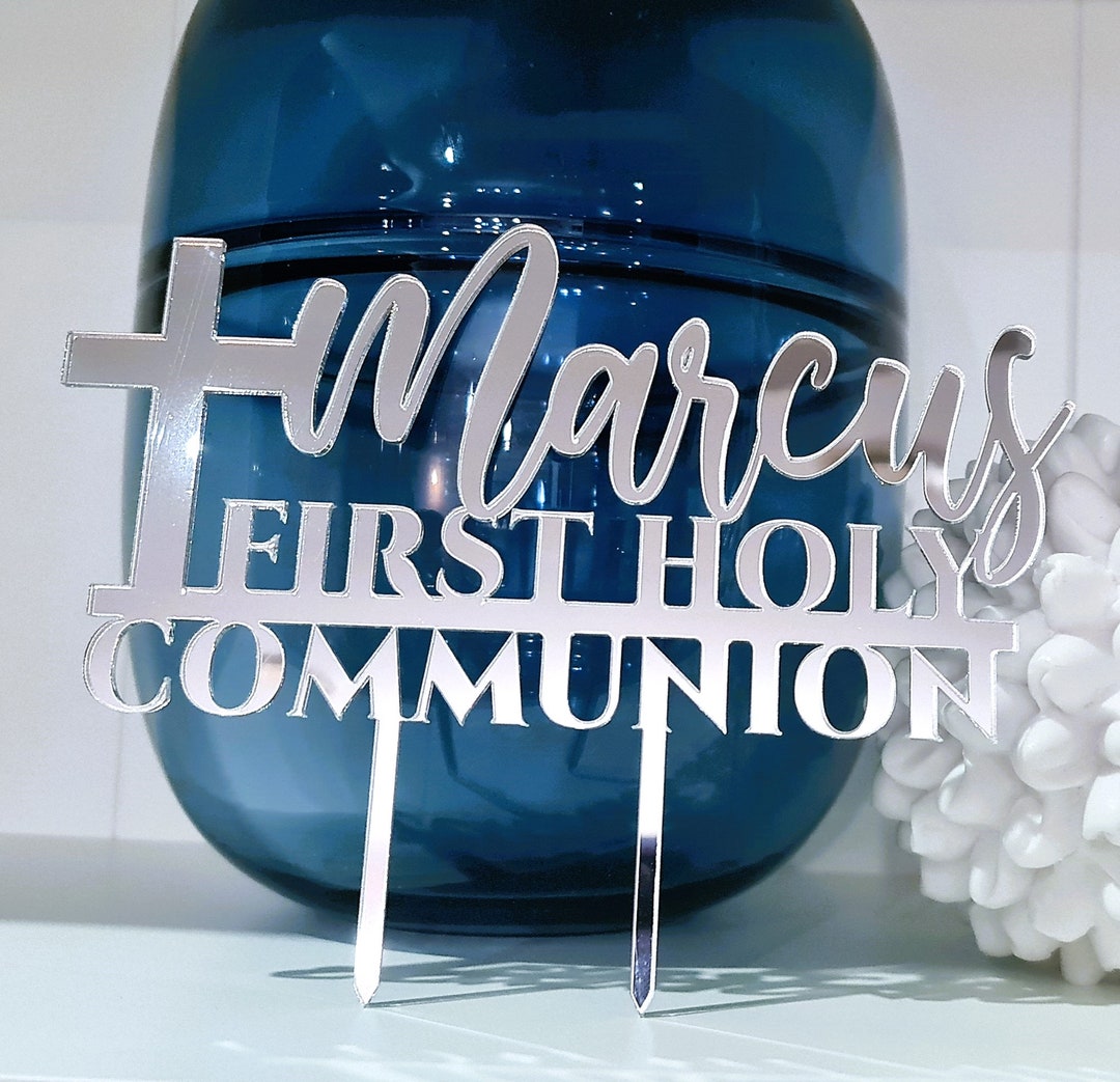 Personalised First Holy Communion Acrylic Cake Topper | Baptism Cake ...