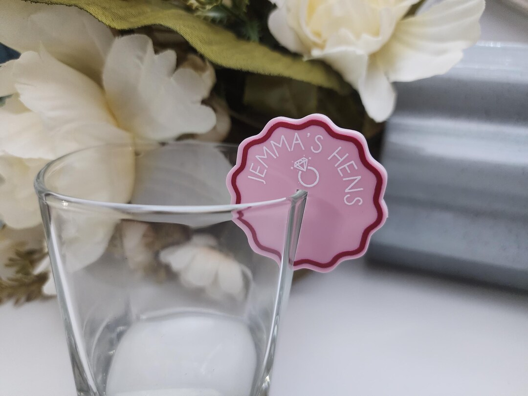 Drink Tags Acrylic Stemless | Cocktail Glass | Hens | Drink Accessories ...