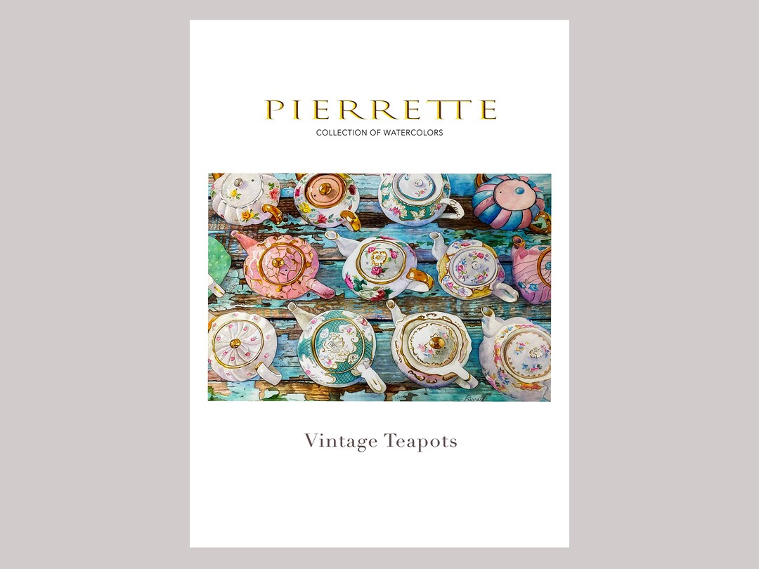 Vintage Teapot Print, Teapot Poster, Kitchen Decor, Unique Posters ...