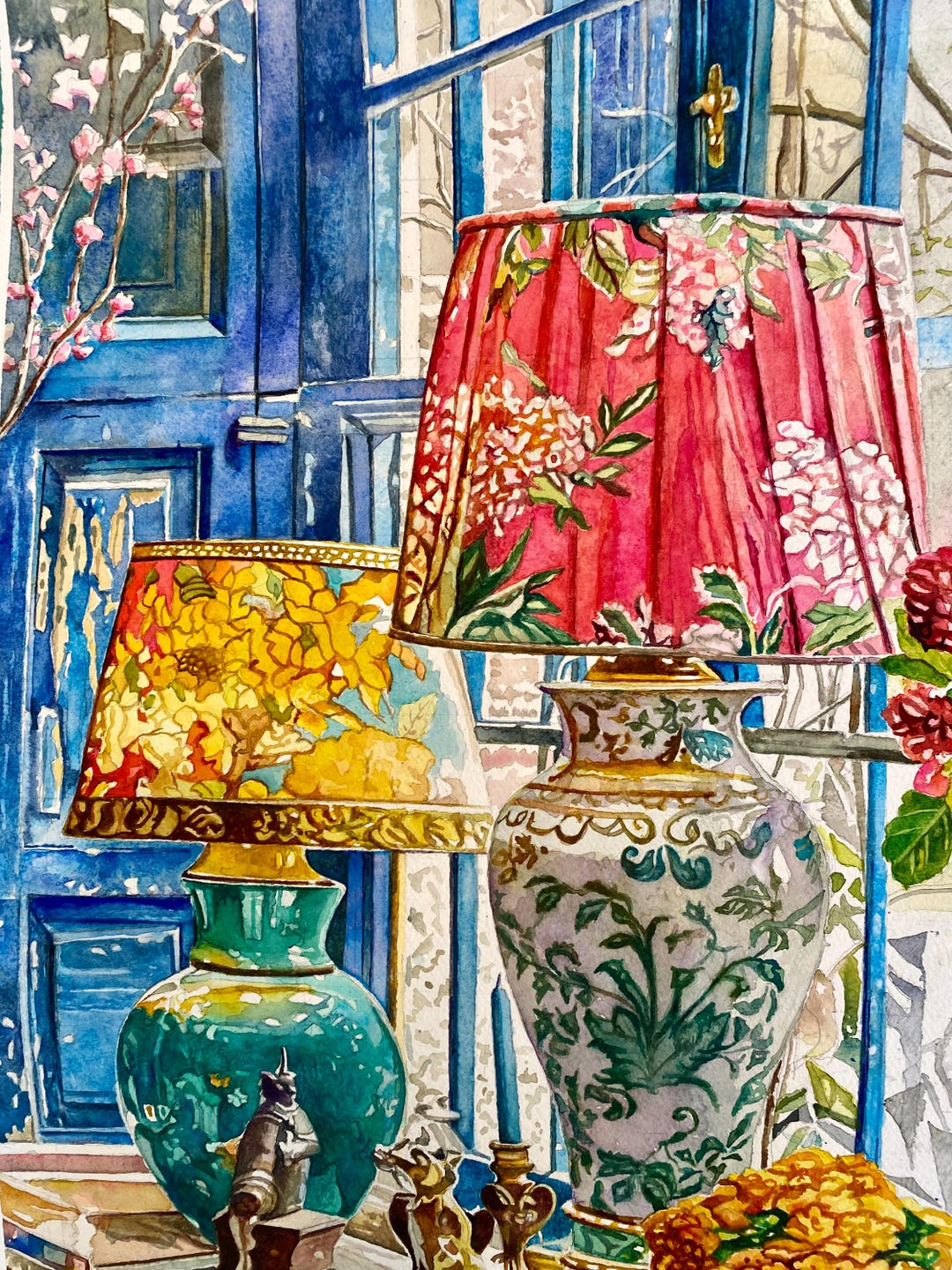 Shady Original Watercolor by Pierrette Komarek - Etsy