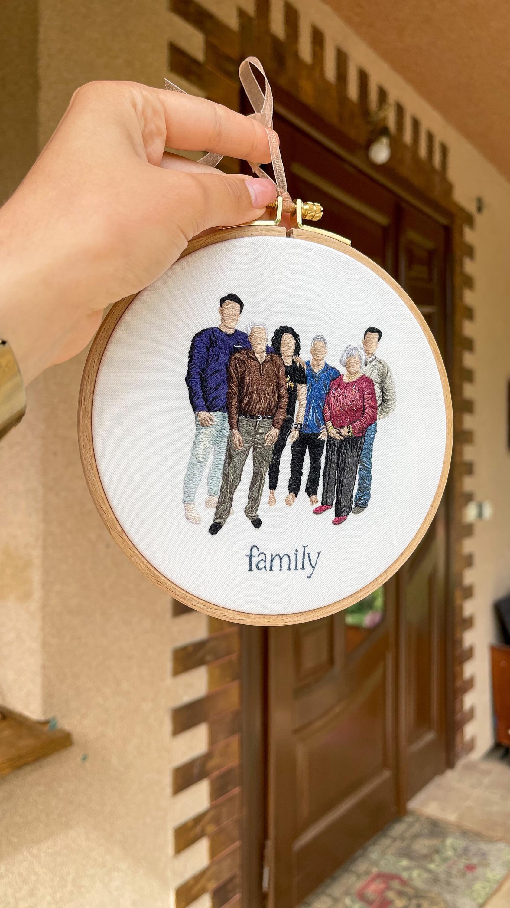 Personalized Embroidery Family Photo Hoop, Family Gift, Family ...