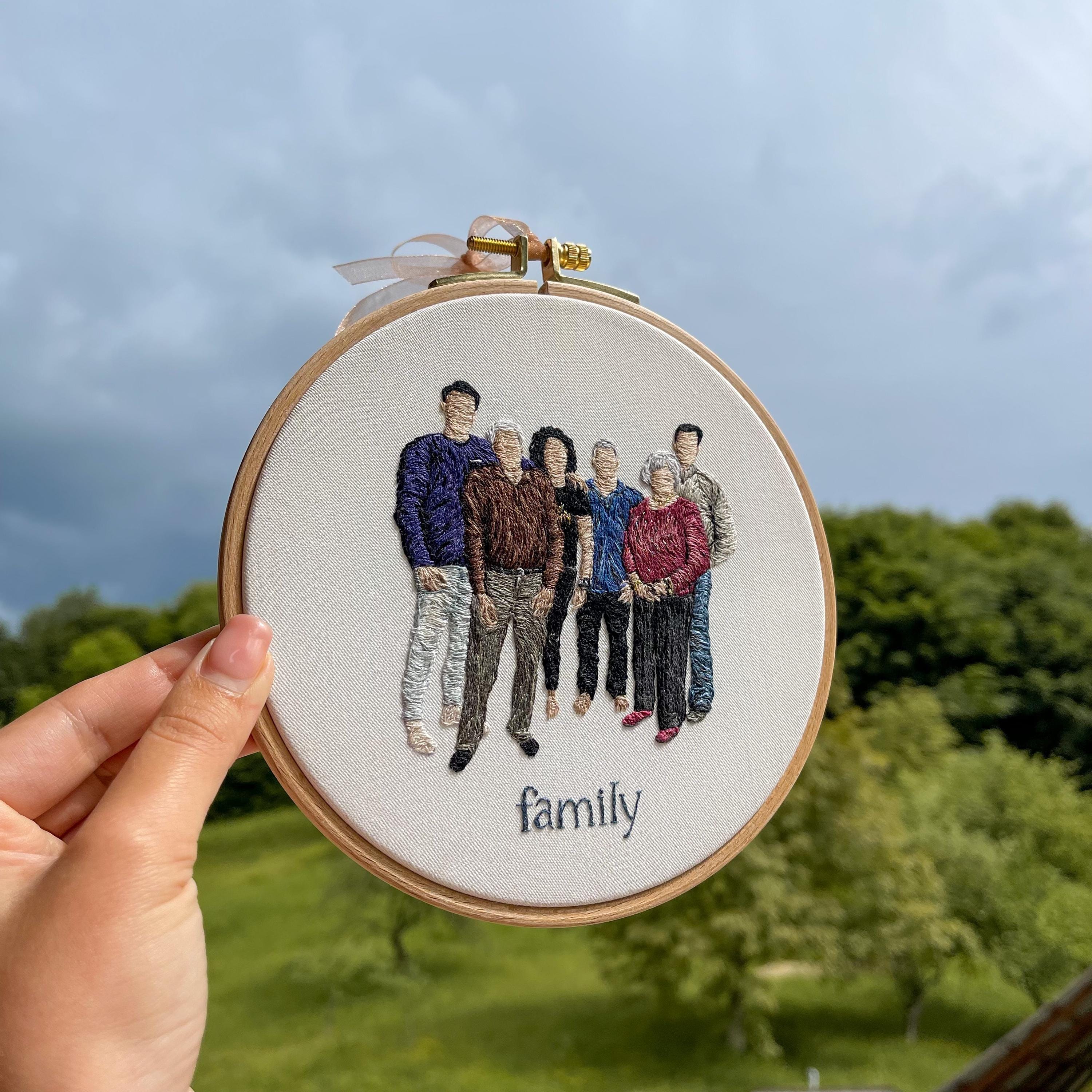 Personalized Embroidery Family Photo Hoop, Family Gift, Family ...