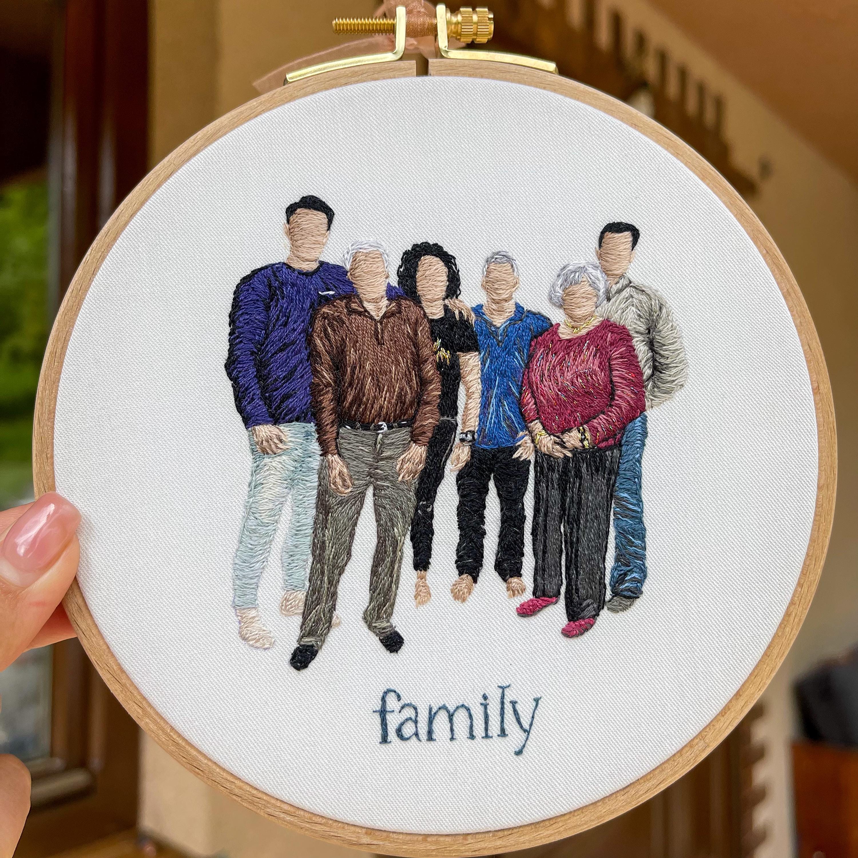 Personalized Embroidery Family Photo Hoop, Family Gift, Family ...