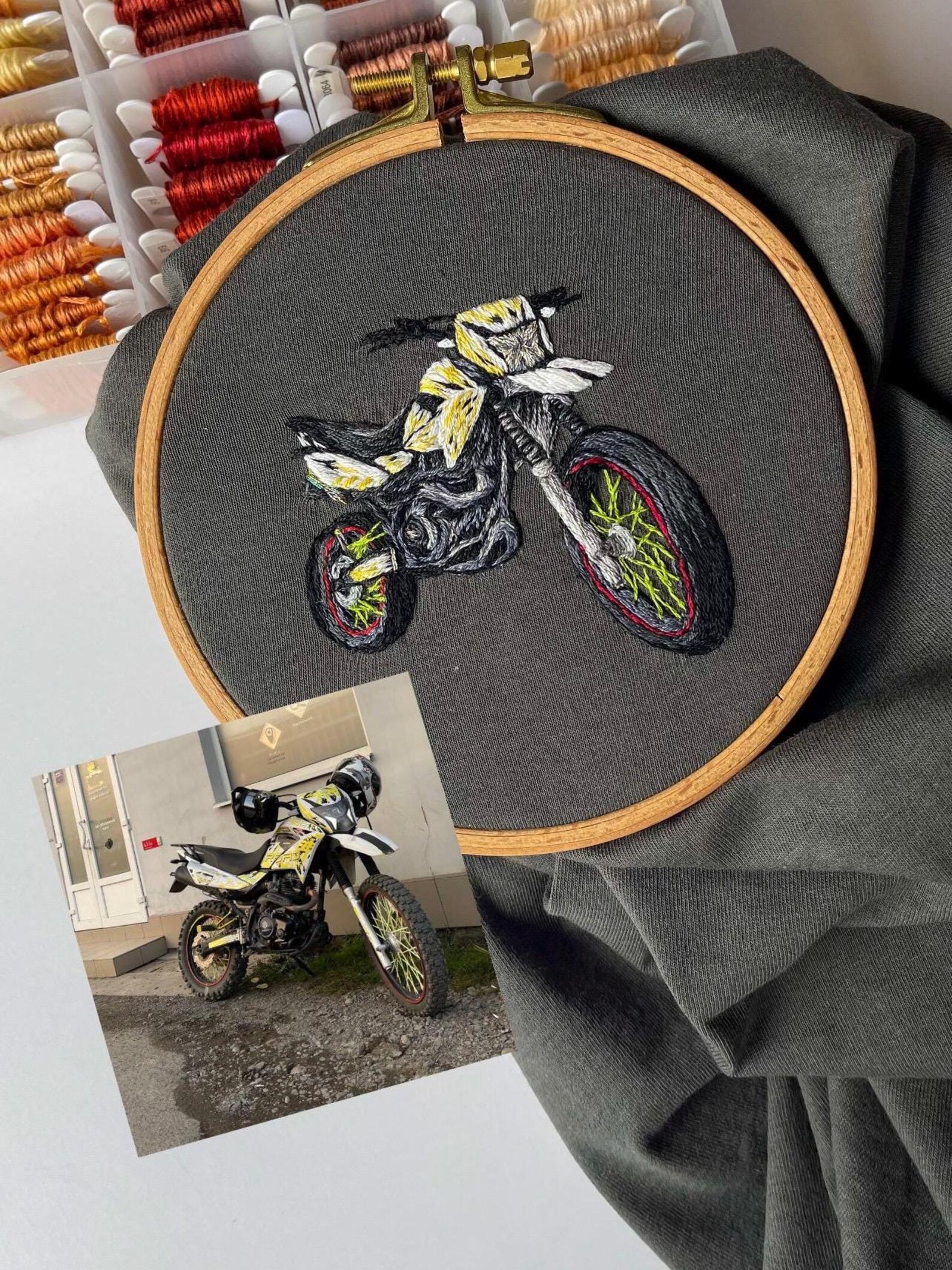 Custom Motorcycle Embroidery From Photo – Personalized Bike Portrait ...