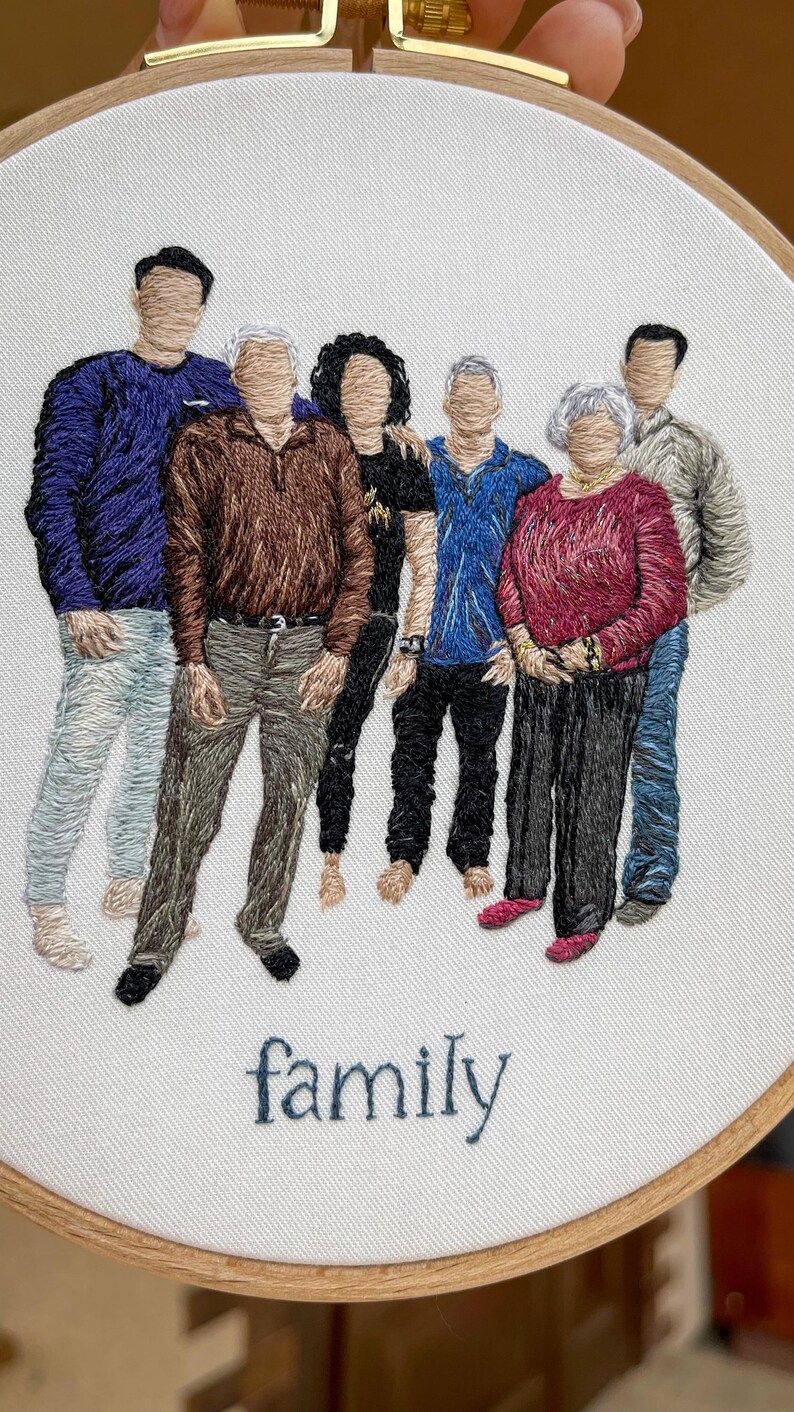 Personalized Embroidery Family Photo Hoop, Family Gift, Family ...