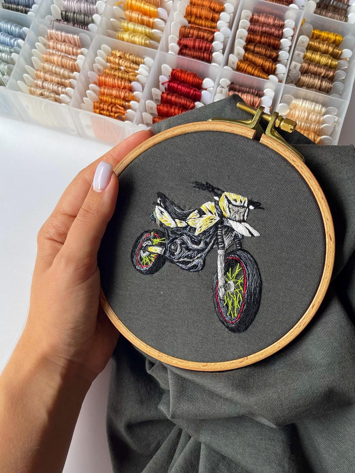 Custom Motorcycle Embroidery From Photo – Personalized Bike Portrait ...