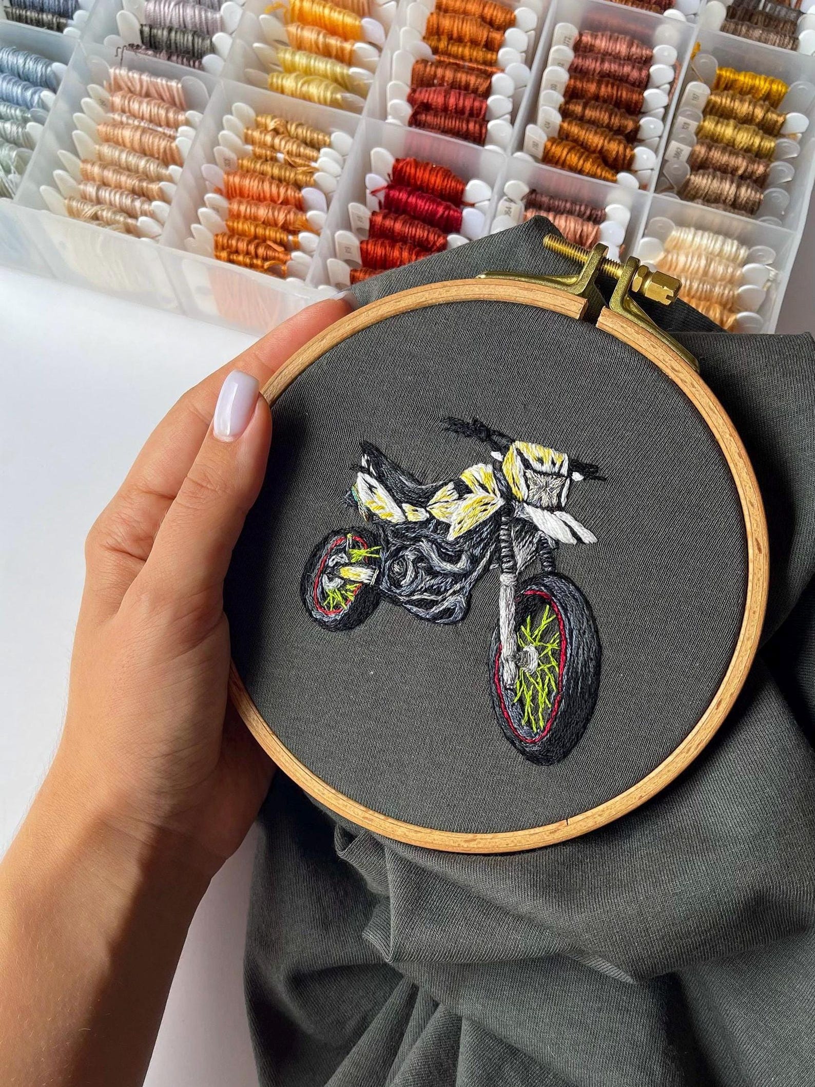 Custom Motorcycle Embroidery From Photo – Personalized Bike Portrait ...