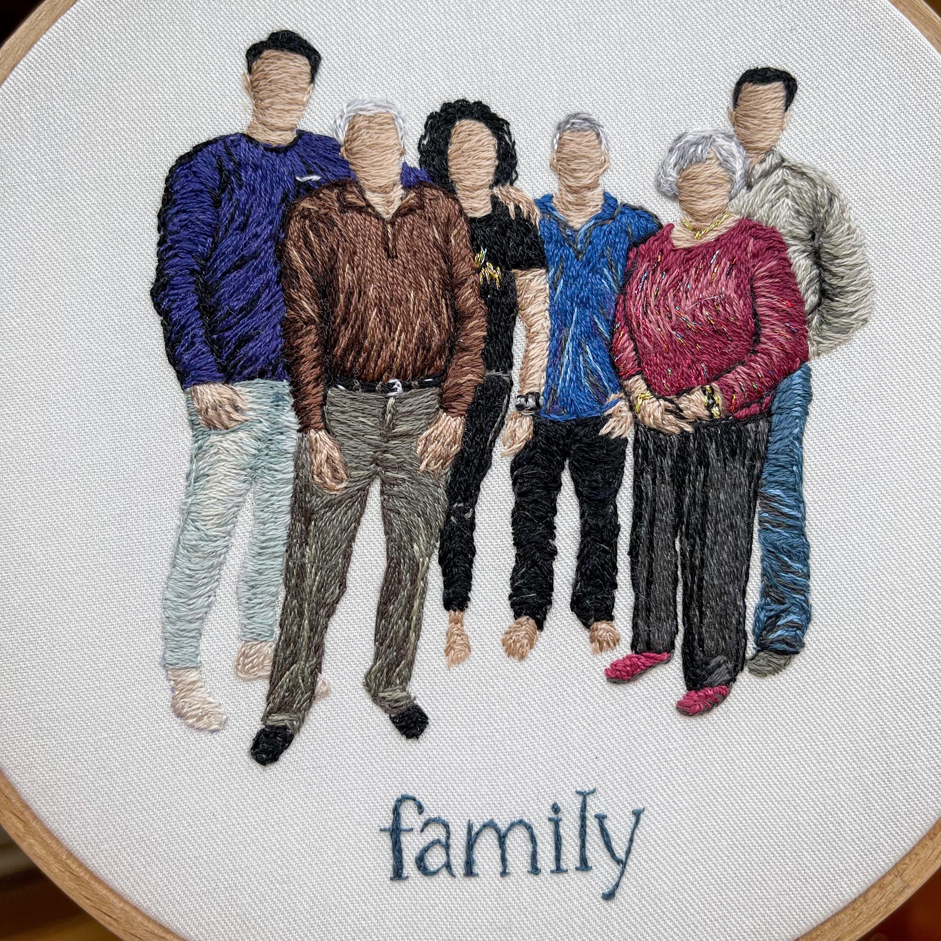 Personalized Embroidery Family Photo Hoop, Family Gift, Family ...