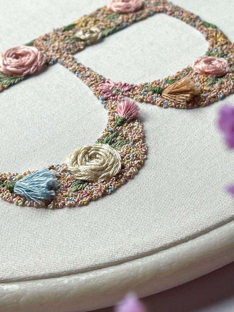 Floral Alphabet Embroidery Hoop, Letter B Embroidery, Monogram Letter ...
