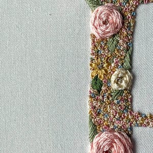Floral Alphabet Embroidery Hoop, Letter B Embroidery, Monogram Letter ...