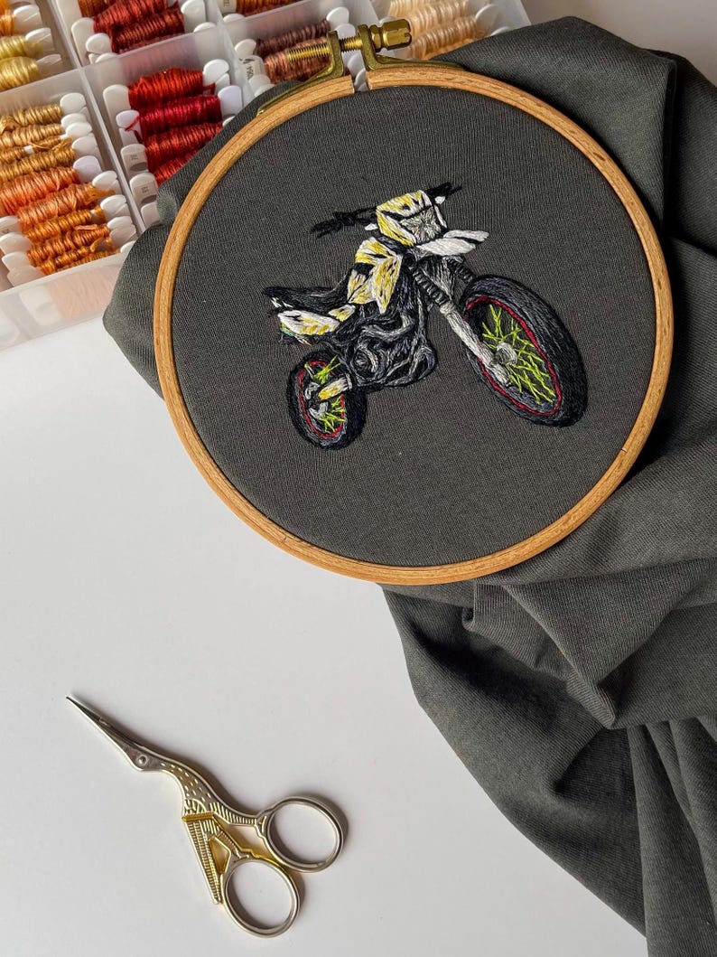 Custom Motorcycle Embroidery From Photo – Personalized Bike Portrait ...