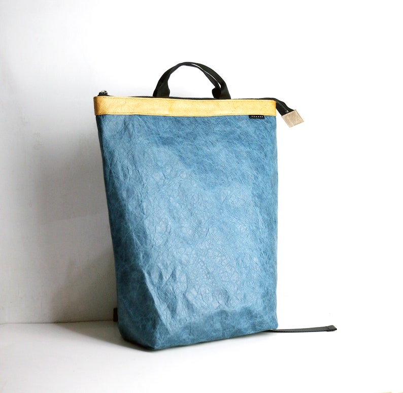 Tyvek® 2 Way Convertible 2 in 1 Backpack Handbag Tote Bag BLUE BROWN ...