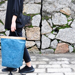 Tyvek® 2 Way Convertible (2 in 1) Backpack Handbag Tote Bag BLUE BROWN ...