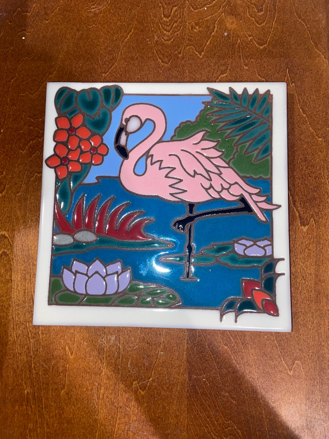 Handmade Ceramic Trivet - Flamingo - Etsy