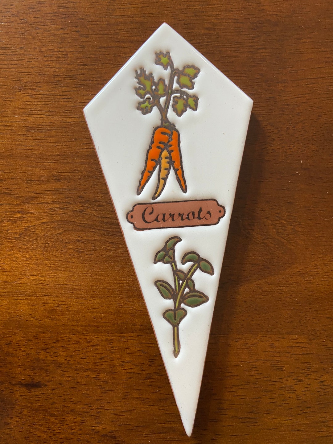 Ceramic Garden Marker - Carrots With Tag - Etsy