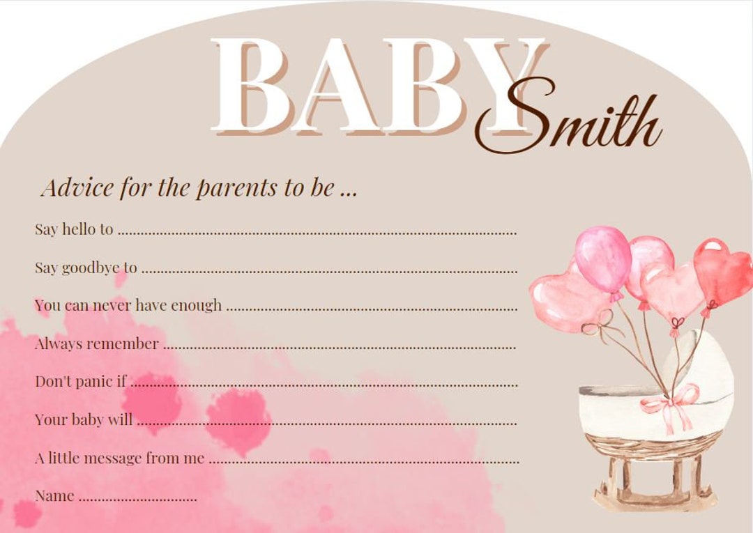 Baby Advice Cards - Etsy