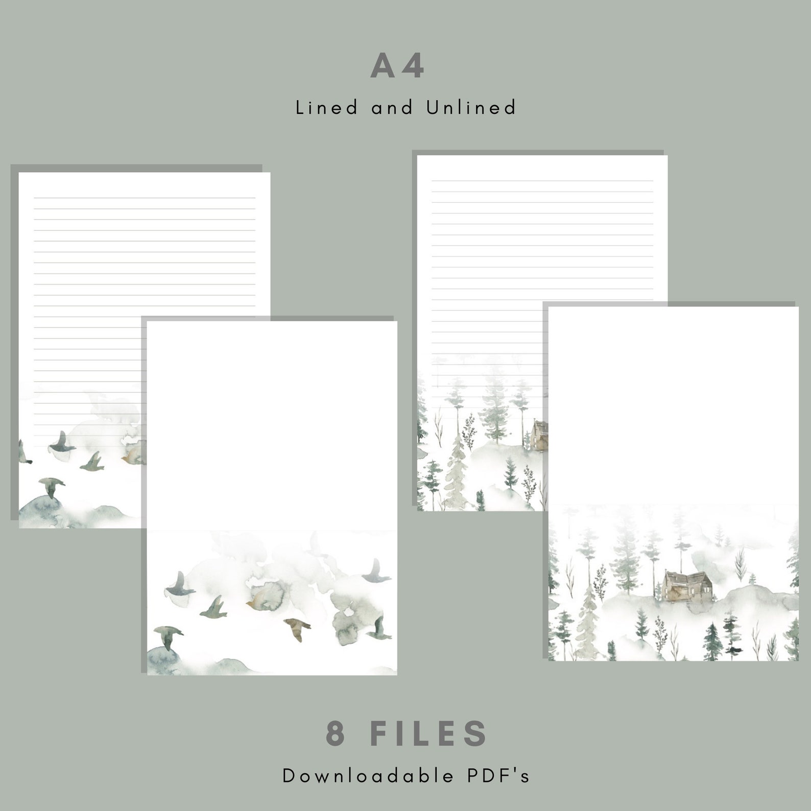 Printable Stationery Paper / A4 A5 / Lined Unlined / Letter Writing ...