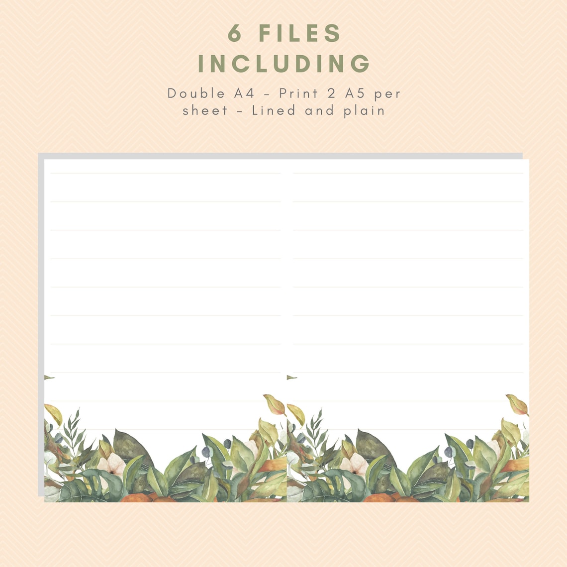 Fall Autumn Printable Stationery Paper / A4 A5 / Lined Unlined / Letter ...