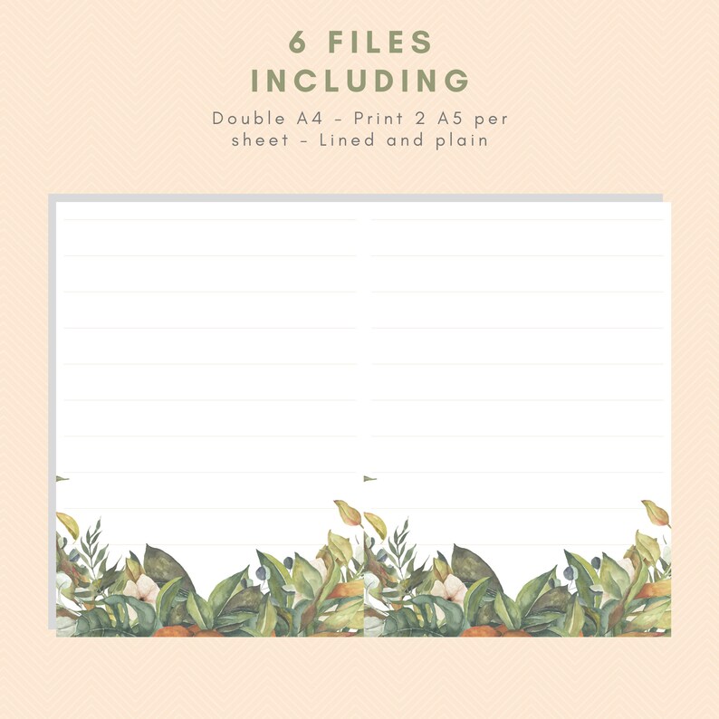 Fall Autumn Printable Stationery Paper / A4 A5 / Lined Unlined / Letter ...