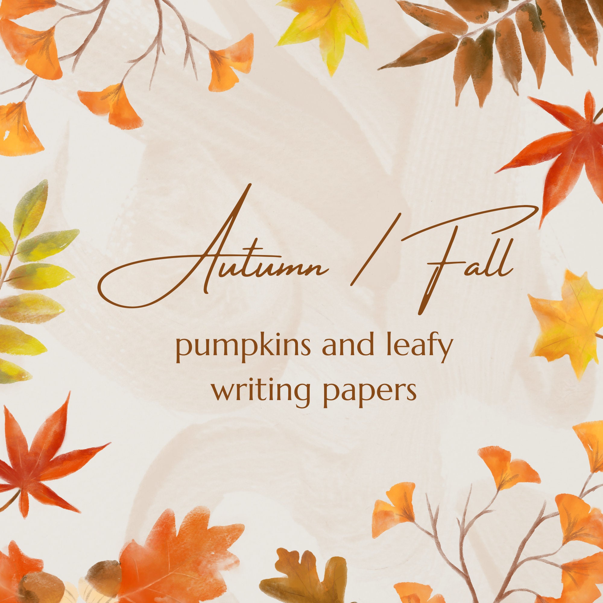 Fall Printable Pumpkin Stationery Paper / A4 A5 / Lined Unlined ...