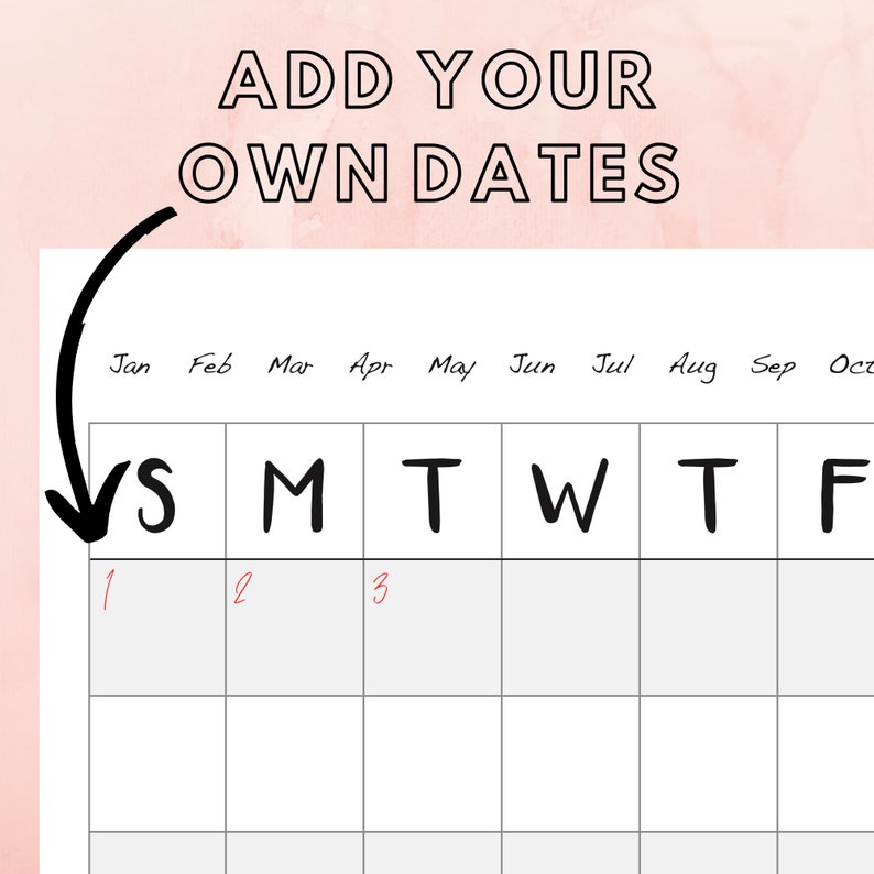 Printable Calendar. Any Month Any Year - Etsy