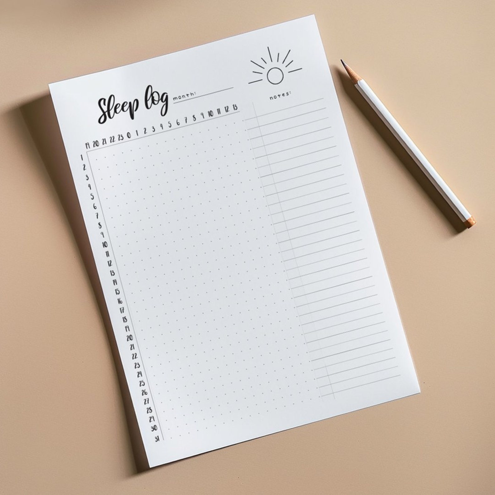 Sleep Log, Printable Instant Download PDF. Sleep Tracker. A4 and A5 ...
