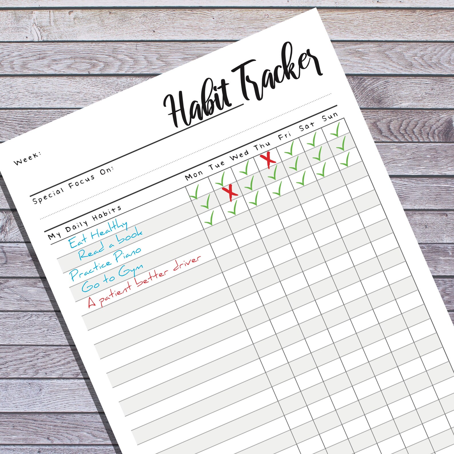 Printable Habit Tracker, A4 and A5 Weekly Habit Tracker, Monthly Habit ...