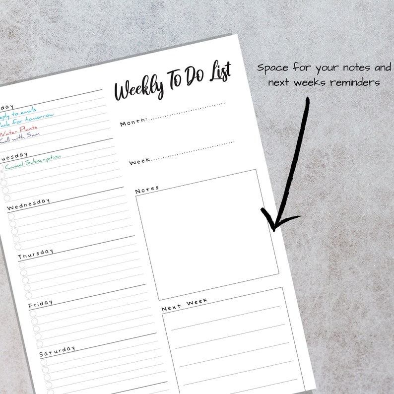 Minimalist Weekly To-do List | Printable Planner PDF | Task Organizer ...