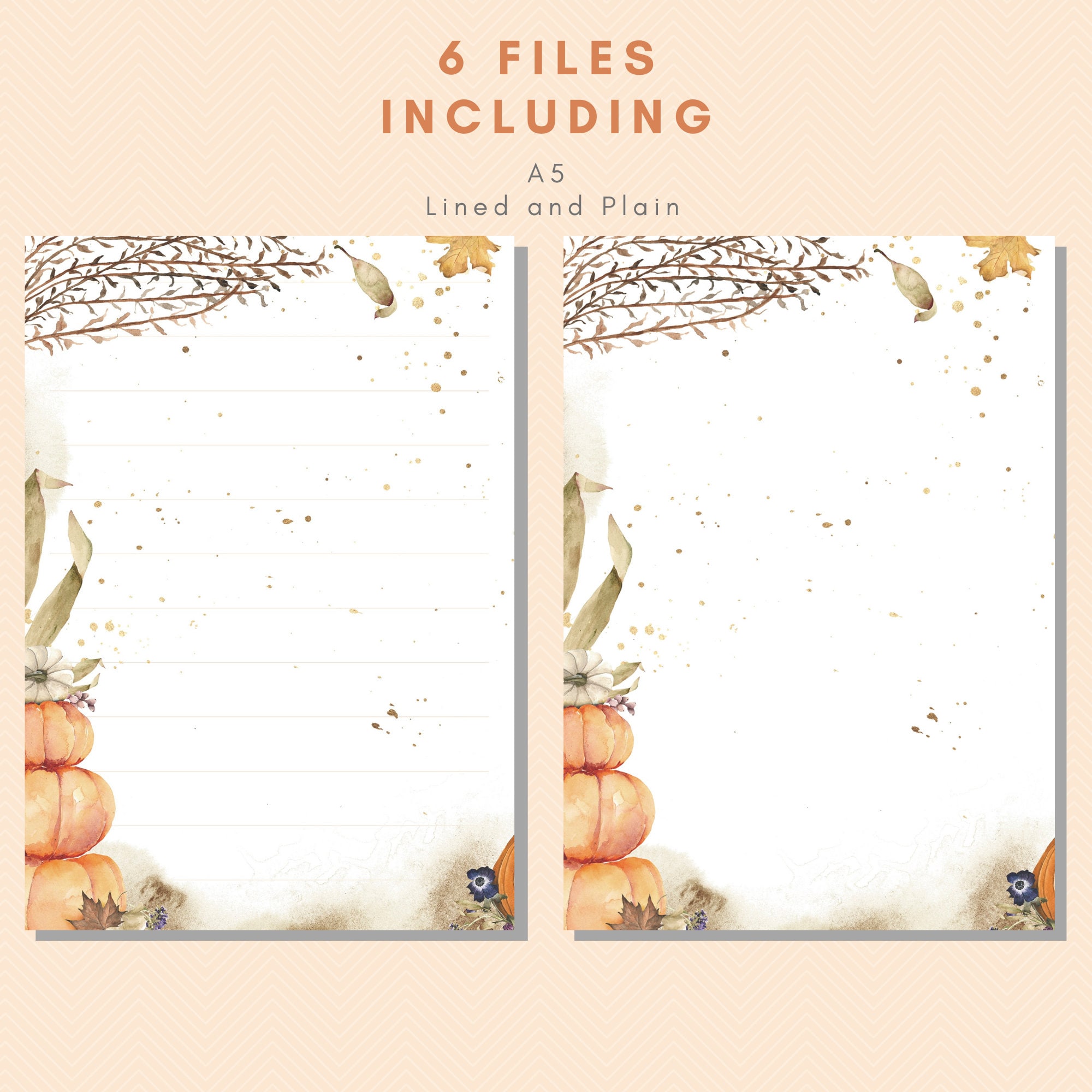 Fall Printable Stationery Paper / A4 A5 / Lined Unlined / Letter ...
