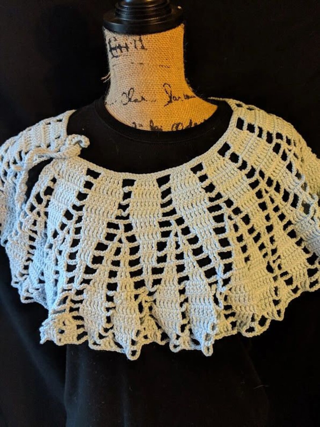 Blue Winterfrost Crochet Capelet - Etsy