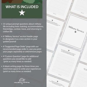 Military Printable Keepsake | Add-on Guided Journal for Military ...