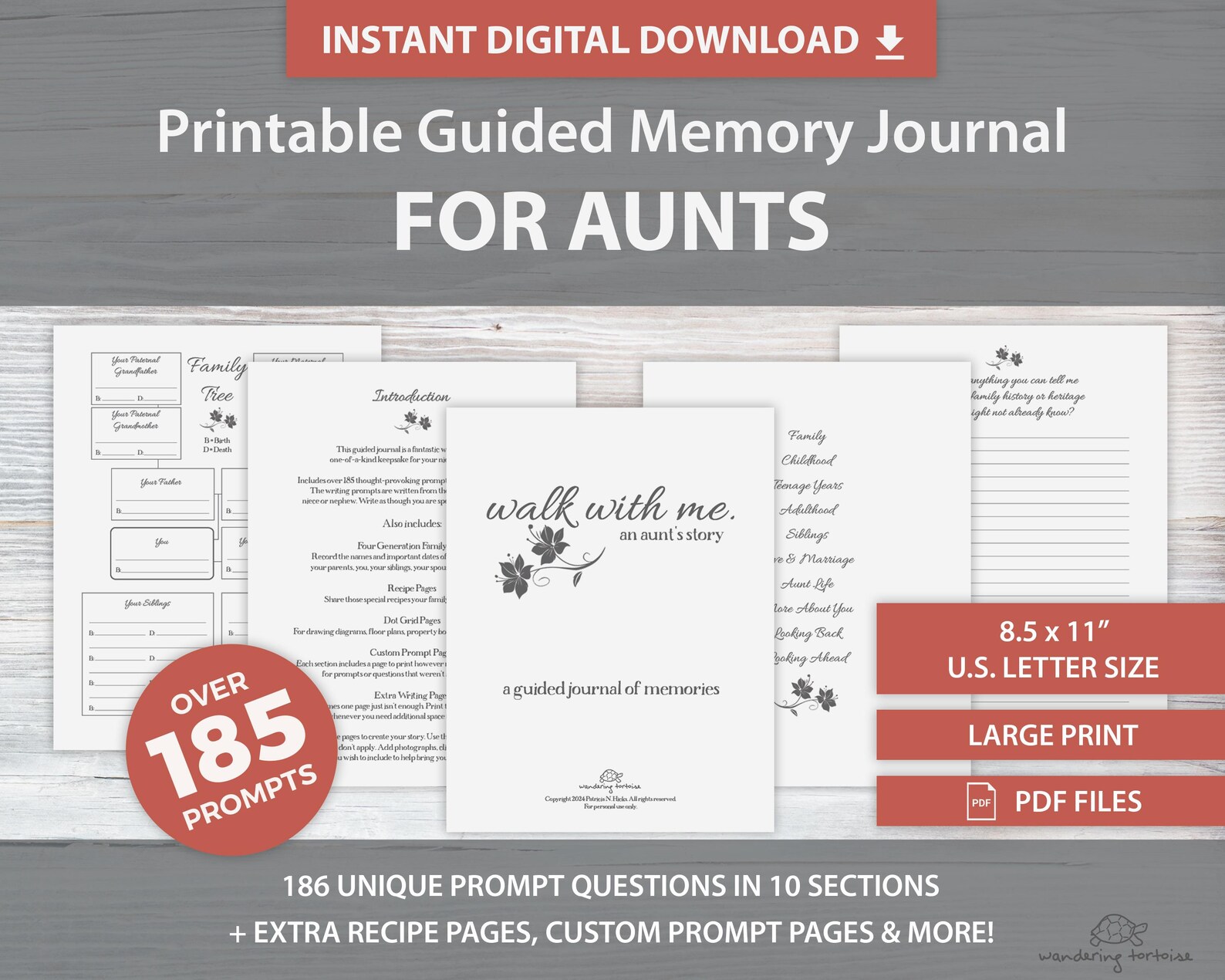 Aunt Printable Keepsake Book | Guided Memory Journal for Auntie | Over ...