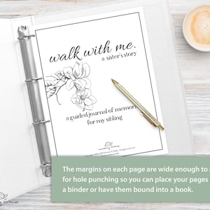 Sister Printable Keepsake Book | Guided Journal for Sisters | Over 115 ...
